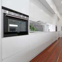 China White Handless Kitchen Cabinet Island Modern Prefab Bar with 18mm MDF and 20mm Quartz for sale