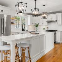 China European Style Solid Wood Kitchen Cabinet Modern Raised Panel Kitchen Cabinets for sale