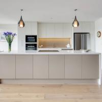 China White Rose Gold Lacquer Kitchen Complete Set Modern Kitchen Cabinets for sale