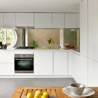 China White Modular Lacquer Kitchen Cabinet 18mm MDF L-Shape with Island Custom Sizes for sale