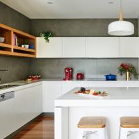 China White Modular Lacquer Kitchen Cabinet 18mm MDF L-Shape with Island Custom Sizes for sale
