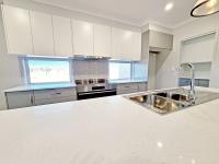 China Modern Small  Kitchen Cabinet Design Melamine Kitchen Cabinet With Island for sale