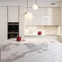 China White Modular Acrylic Kitchen Cabinet I Shaped Pantry Cupboard Modern High Gloss for sale