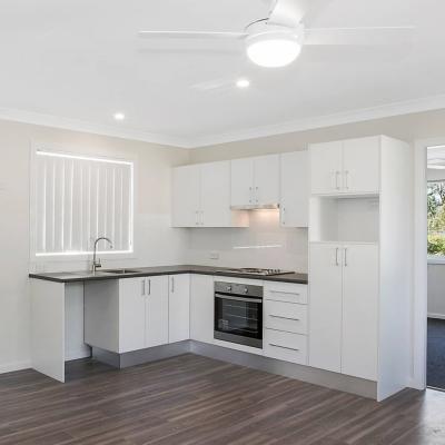 China Plywood Modular Kitchen Cabinet White Matte Open Kitchen Cabinet for sale