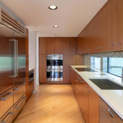 China Brown Wood Veneer  Kitchen Cabinet Complete Full Home Custom for sale
