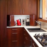 China Brown Wood Veneer Kitchen Cabinet Sets Dark Complete  Modular Kitchen for sale