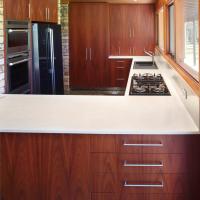 China Brown Wood Veneer Kitchen Cabinet Sets Dark Complete  Modular Kitchen for sale