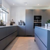 China L Shaped Lacquer Kitchen Cabinet Grey Home Furniture Modular for sale