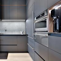 China L Shaped Lacquer Kitchen Cabinet Grey Home Furniture Modular for sale