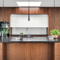 China Complete Modern Kitchen Matt Small  Wood Cabinet Handless for sale