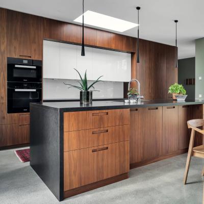 China Complete Modern Kitchen Matt Small  Wood Cabinet Handless for sale