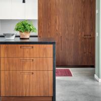 China Complete Modern Kitchen Matt Small  Wood Cabinet Handless for sale