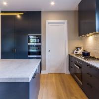 China Black Melamine Open Kitchen Cabinet Free Designs Custom Complete Kitchen Island for sale