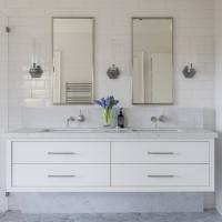 China Matte Wall Mounted Bathroom Vanity White Plain Melamine Bathroom Cabinet With Quartz for sale