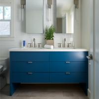 China Contemporary Bathroom Vanity Units Cabinet Flat Panel Lacquer Modern Toilet for sale
