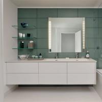 China Matte White Plain Melamine Sink Bathroom Vanity Units Ceramic Basin Drawer Handless for sale