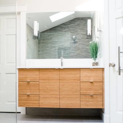 China Melamine Wall Mounted Plywood Bathroom Vanity Units MDF Freestanding Vanity Unit Flat Panel for sale