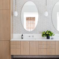 China Japanese Style Melamine Bathroom Vanity Cabinet 18mm MDF Wood Texture Wall Mounted for sale
