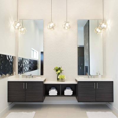 China Melamine Bathroom Vanity Units Cabinet Modern Dark Grey Wood Texture for sale