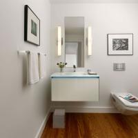 China Wall Mounted Glass Bathroom Vanity Cabinet 580mm Width Moisture Proof Particle Board for sale