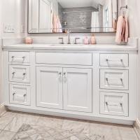 China American White Lacquer Bathroom Vanity Shaker Style 580mm Base Cabinet for sale