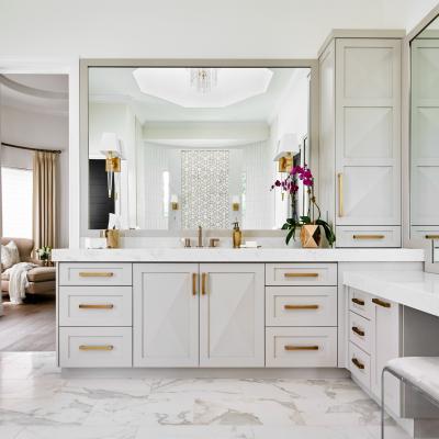 China Modern White Lacquer Shaker Bathroom Vanity Double Sink 1200mm Soft Close Dovetail Drawers for sale