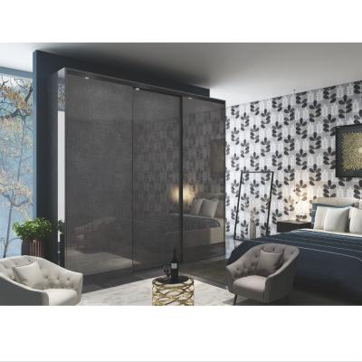 China Modern High Gloss Lacquer Sliding Door Wardrobe 600mm Depth Custom Storage Cabinet for sale