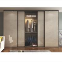 China Modern High Gloss Lacquer Sliding Door Wardrobe 600mm Depth Custom Storage Cabinet for sale