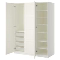 China Modular MDF Bedroom Storage Cabinet Hotel Luxury Swing Door White Armoire Wardrobe 18mm for sale