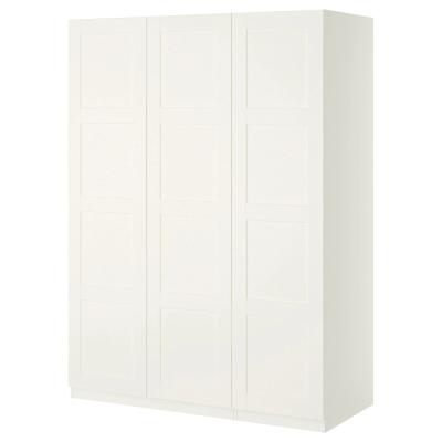 China Modular MDF Bedroom Storage Cabinet Hotel Luxury Swing Door White Armoire Wardrobe 18mm for sale