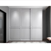 China Custom Raised Sliding Door Wardrobe Solid Wood 18mm Plywood Bedroom Furniture Closet Cabinet for sale