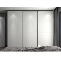 China Modern Melamine Sliding Door Wardrobe White Grey Multi Color 16mm MFC Custom Sizes for sale