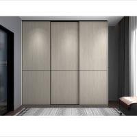 China Modern Melamine Sliding Door Wardrobe White Grey Multi Color 16mm MFC Custom Sizes for sale