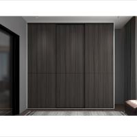 China Modern Melamine Sliding Door Wardrobe White Grey Multi Color 16mm MFC Custom Sizes for sale