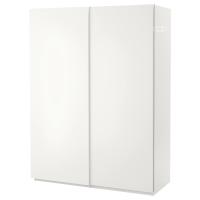 China Matte White Cream Flat Panel Lacquer Sliding Door Wardrobe Closet Cloth Bedroom Storage for sale