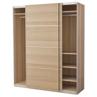 China Melamine Sliding Door Wardrobe 18mm Wood Grain Plain Modern Modular Bedroom Closet Lacquer for sale