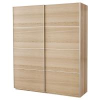 China Melamine Sliding Door Wardrobe 18mm Wood Grain Plain Modern Modular Bedroom Closet Lacquer for sale
