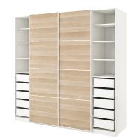 China Melamine Sliding Door Wardrobe 18mm Wood Grain Plain Modern Modular Bedroom Closet Lacquer for sale