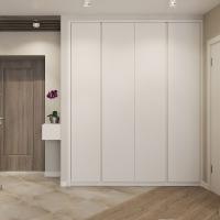 China White Lacquer Handless Swing Door Wardrobe 18mm MDF Bedroom Cupboard Custom Sizes for sale