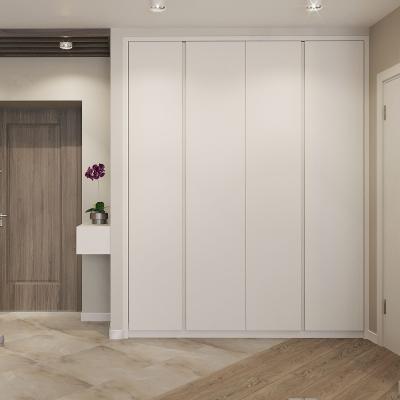 China White Lacquer Handless Swing Door Wardrobe 18mm MDF Bedroom Cupboard Custom Sizes for sale