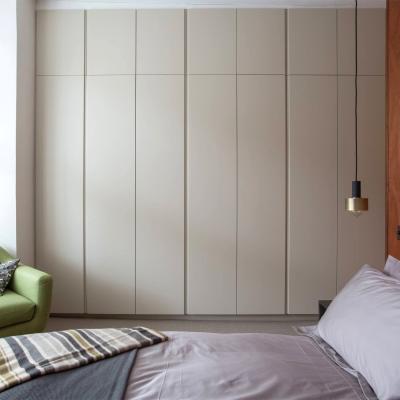 China Modern Matte Swing Door Wardrobe Grey Lacquer Handless Bedroom Closet Wardrobe for sale