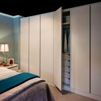 China Modern Matte Swing Door Wardrobe Grey Lacquer Handless Bedroom Closet Wardrobe for sale