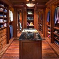 China Solid Wood Walk In Closet Modern Classic U Shaped Brown Clothes Storage Cabinets for sale