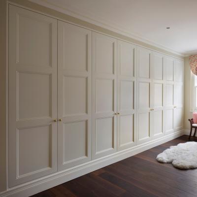 China Matte White Shaker Style Lacquer Wardrobe 18mm Plywood Customizable Bedroom Storage for sale