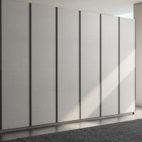 China Melamine Grey Fabric Texture Wardrobe Modern Wooden Storage Cabinet 600x2200mm for sale