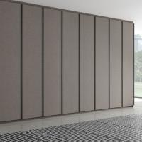 China Melamine Grey Fabric Texture Wardrobe Modern Wooden Storage Cabinet 600x2200mm for sale