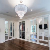 China Colorful Walk In Master Bedroom Walk Through Closet With Mirror Classic Solid Wood for sale