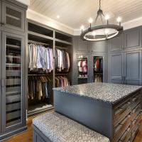 China Walk In Glass Door Big Wardrobe Closets Classic Multi Color U Shape Solid Wood Pole System for sale