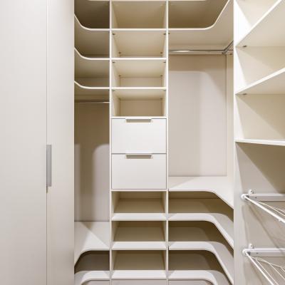 China U Shaped Walkin Closet Wardrobe Storage Melamine 18mm Custom Sizes White Black Navy Blue for sale