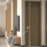 China Modern Solid Hotel Melamine Wooden Interior Doors Soundproof Brown Grey for sale